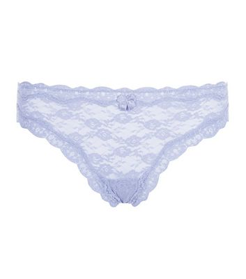 Light Purple Lace Thong | New Look