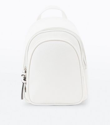 White Mini Backpack With Straps | semashow.com