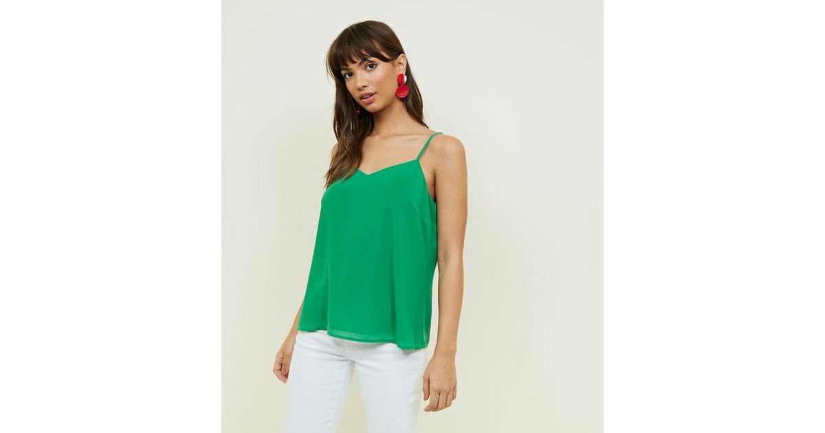 Green Strappy Back Cami | New Look