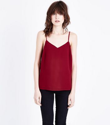Burgundy Strappy Back Cami | New Look