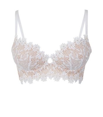 Cream Guipure Lace Push Up Bra | New Look