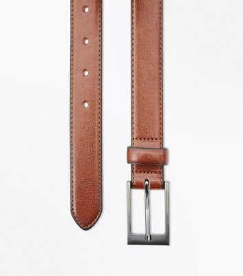 Tan Leather-Look Formal Belt | New Look