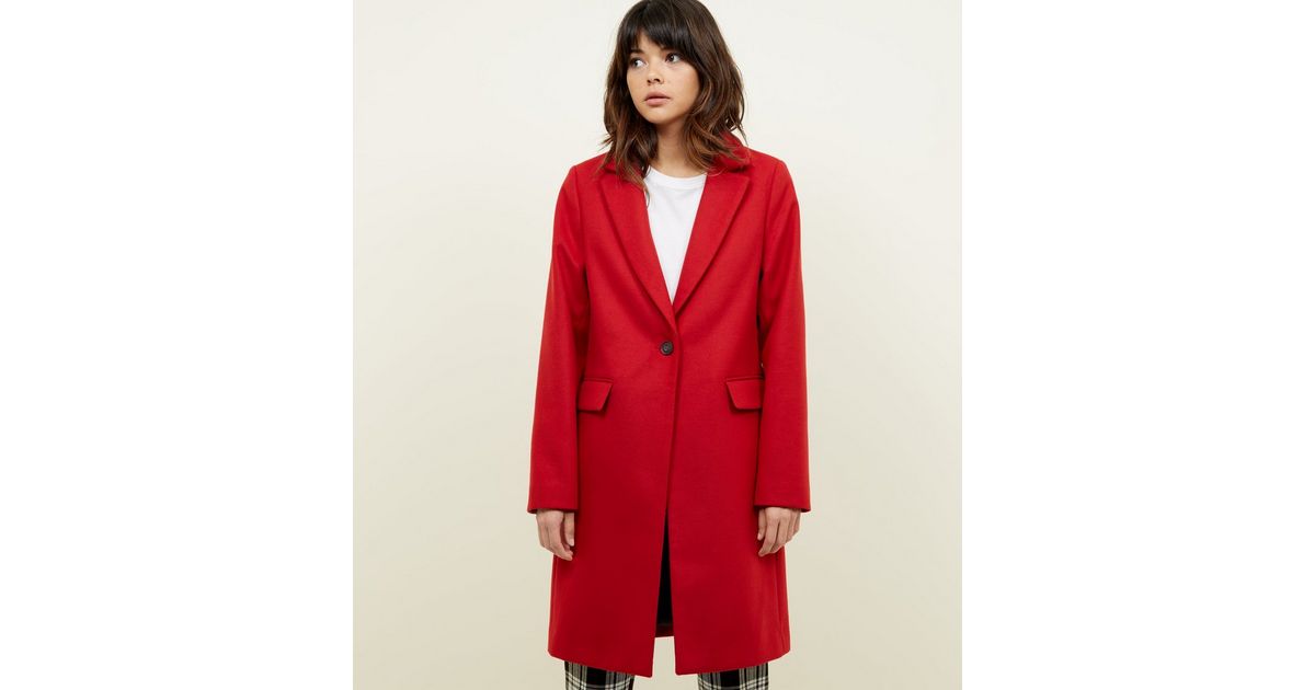 Red Single Breasted Formal Coat | New Look