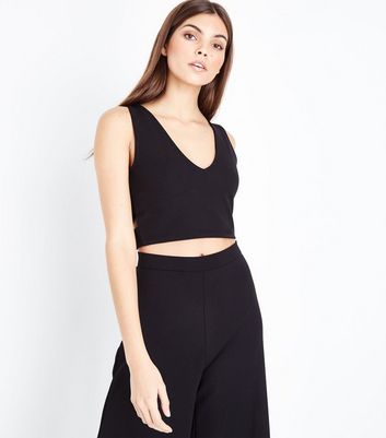 Black Cut Out Crop Top | New Look