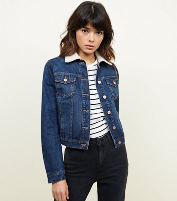 Blue Borg Collar Denim Jacket | New Look