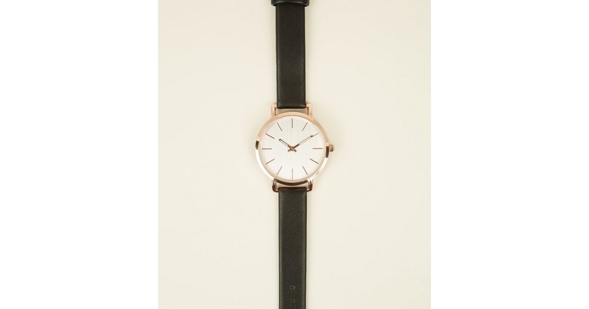 Black Stripe Dial Watch | New Look