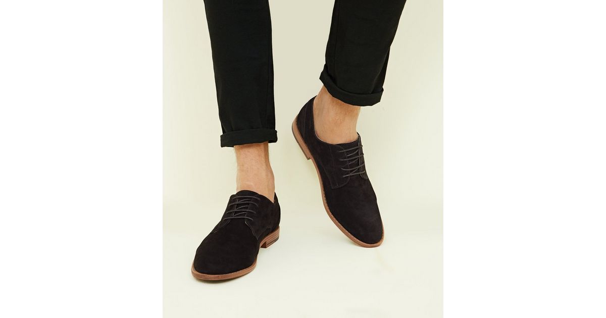 Black Faux Suede Lace-Up Desert Shoes | New Look