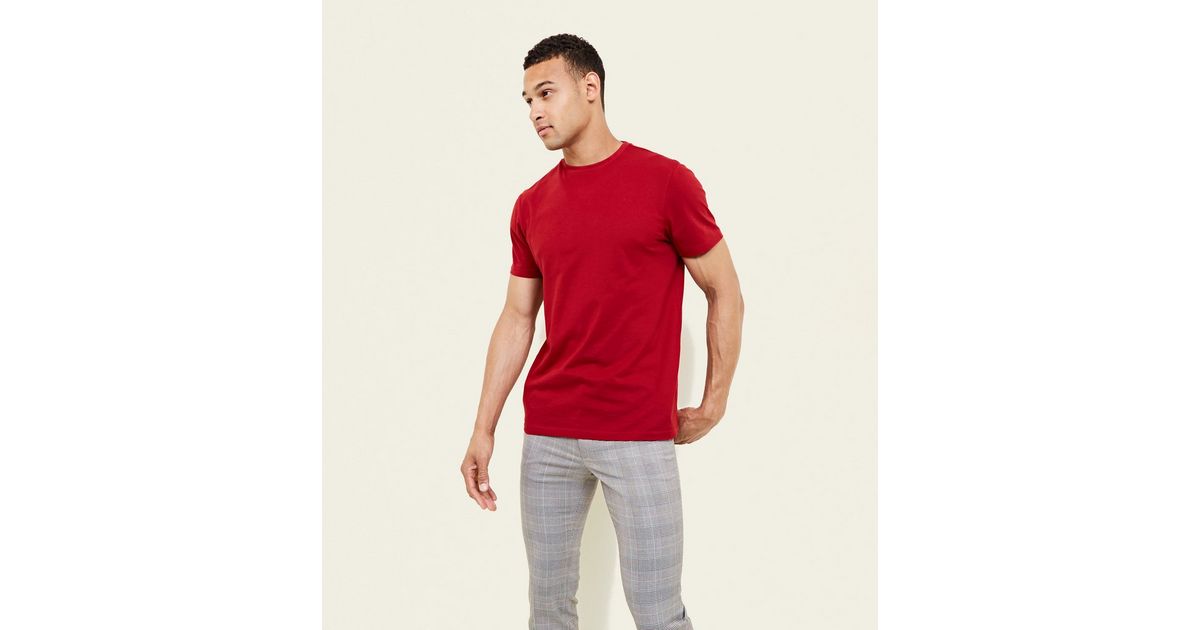 Dark Red Crew Neck T-Shirt | New Look