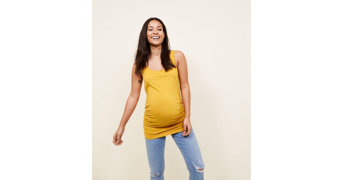 Maternity Yellow Scoop Neck Vest Top | New Look