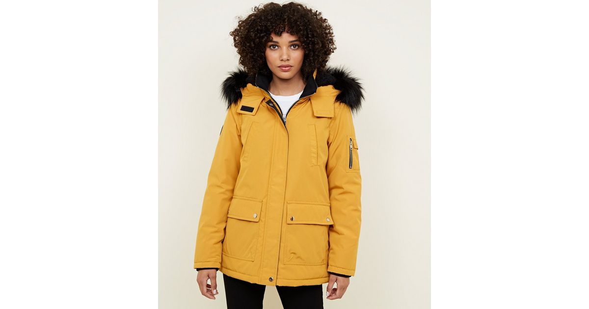 Mustard Ski Style Parka | New Look