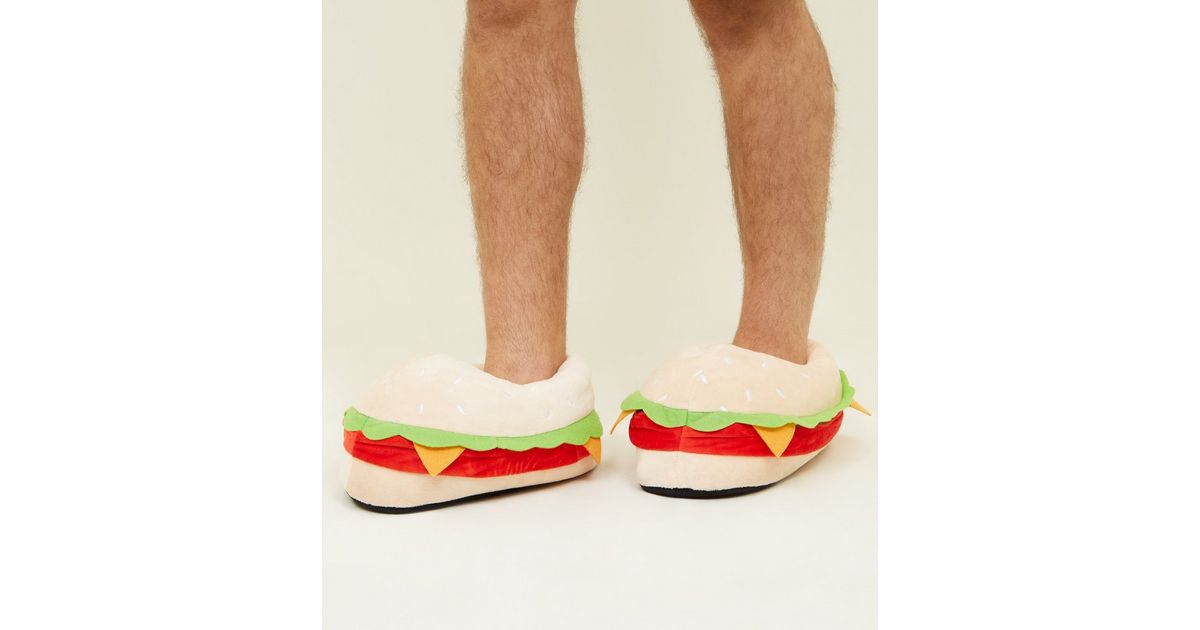 Pale Yellow 3D Padded Burger Slippers | New Look