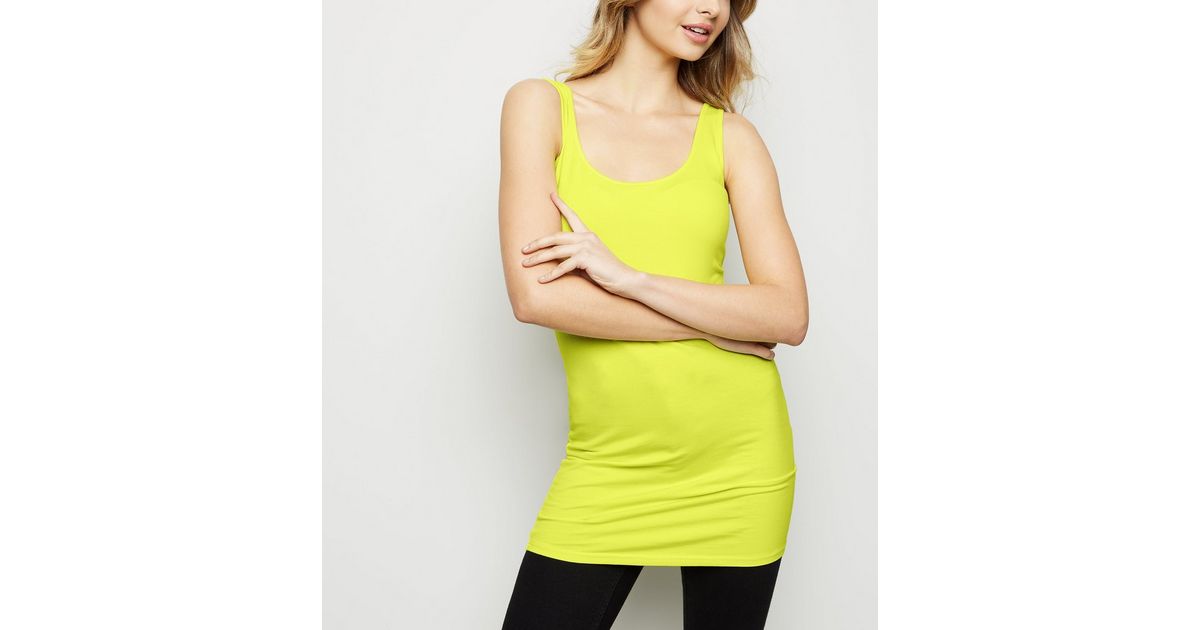 Yellow Scoop Neck Longline Vest Top | New Look