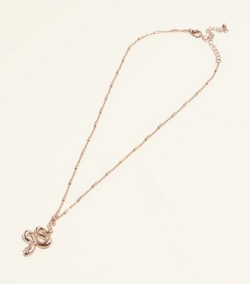RE:BORN Gold Snake Pendant Necklace | New Look