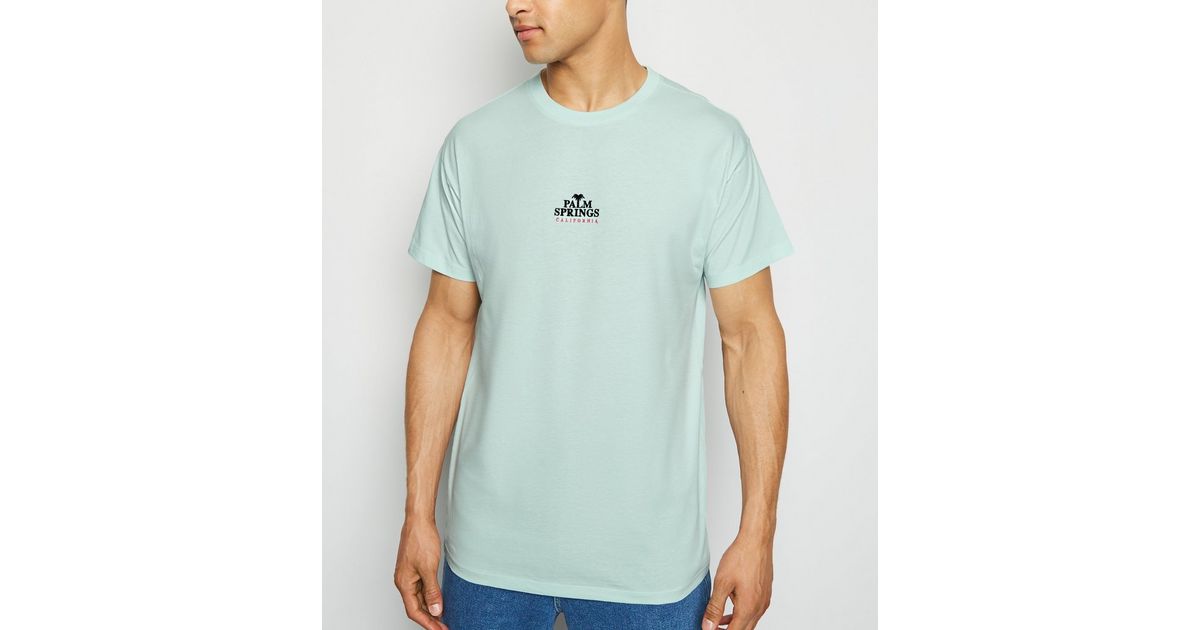 Mint Green Palm Spring Slogan T-Shirt | New Look