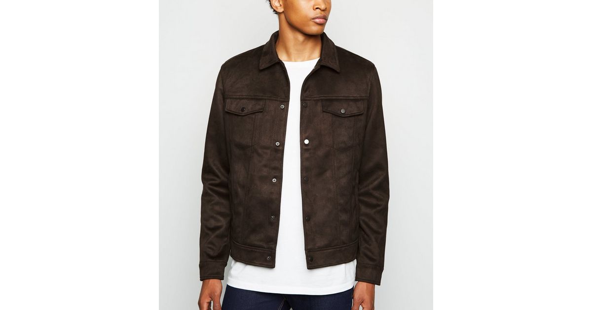 Dark Brown Suedette Western Jacket | New Look
