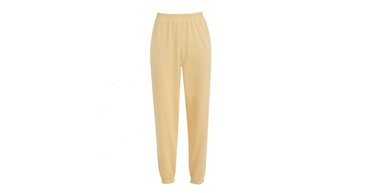 Pale Yellow Cuffed Joggers | New Look