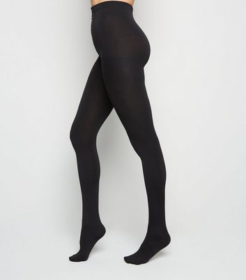 Black Fleece Lined Tights | New Look