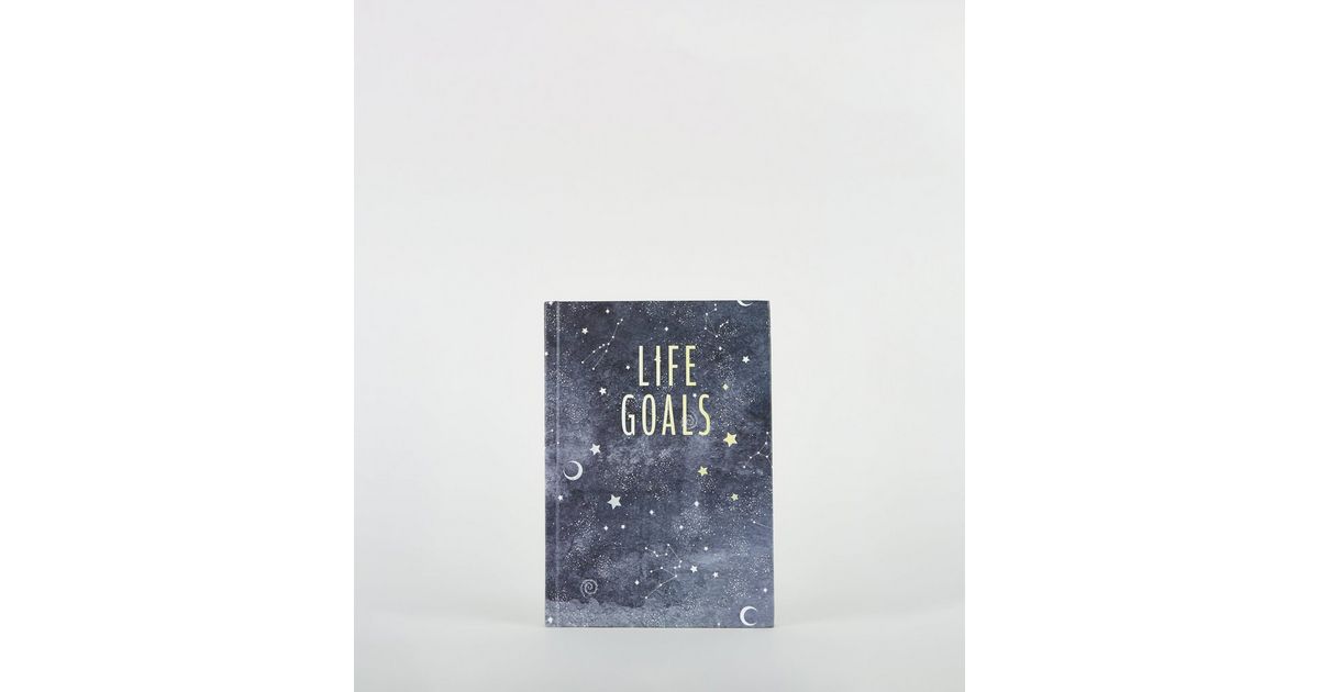 Dark Grey Life Goals Hardcover Notebook | New Look