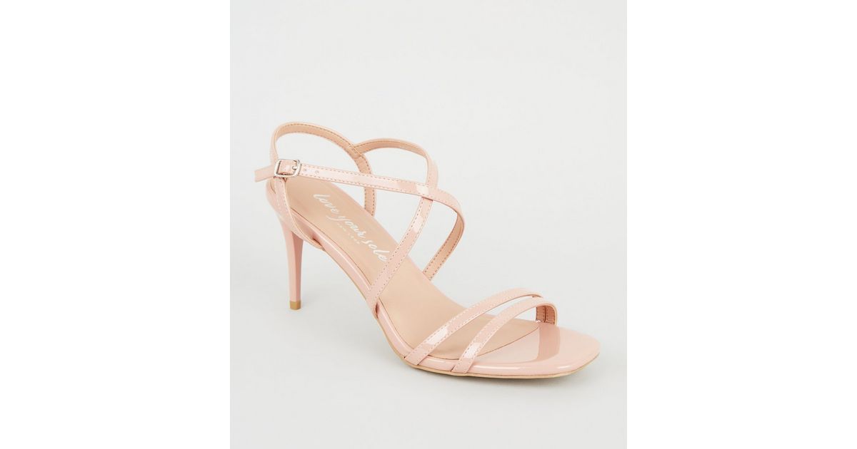 Pale Pink Patent Strappy Stiletto Sandals New Look
