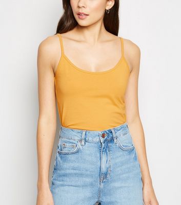 Mustard Scoop Neck Cami | New Look