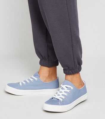 Girls Pale Blue Canvas Trainers | New Look