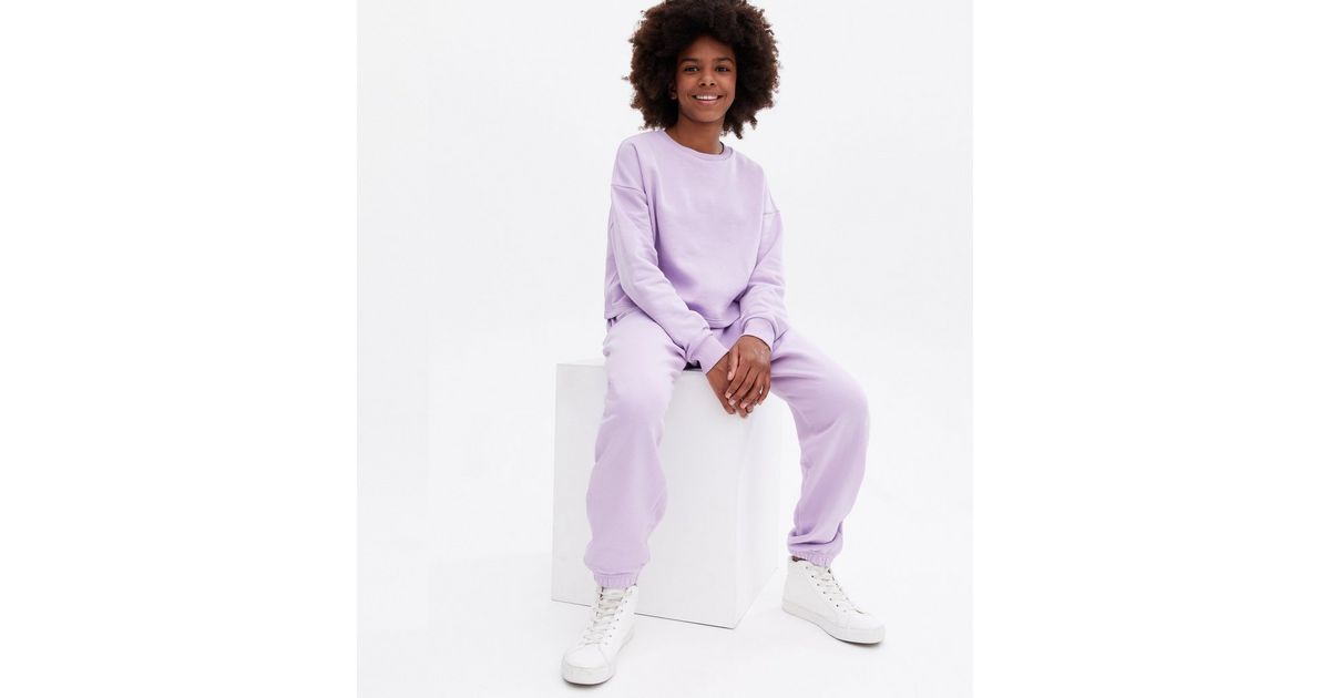 Girls Lilac Crew Neck Sweatshirt | New Look
