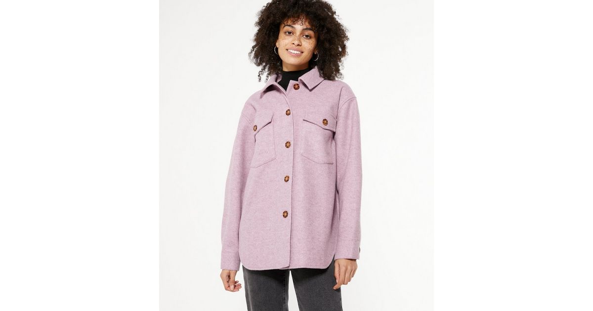 Pink Plain Shacket | New Look