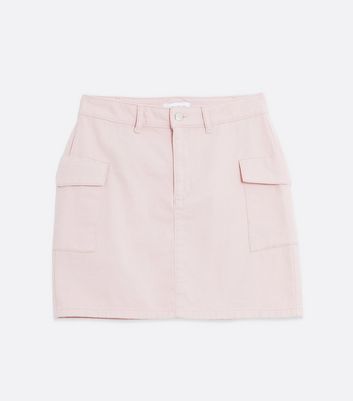 Urban Bliss Mid Pink Denim Utility Mini Skirt New Look