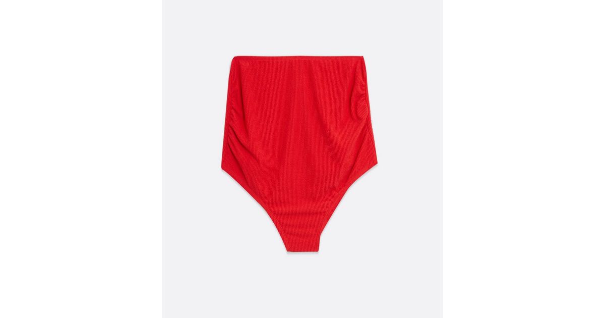Maternity Red Over Bump Bikini Bottoms | New Look