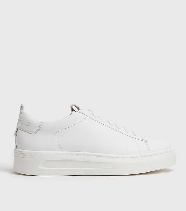White Leather Lace Up Chunky Trainers | New Look