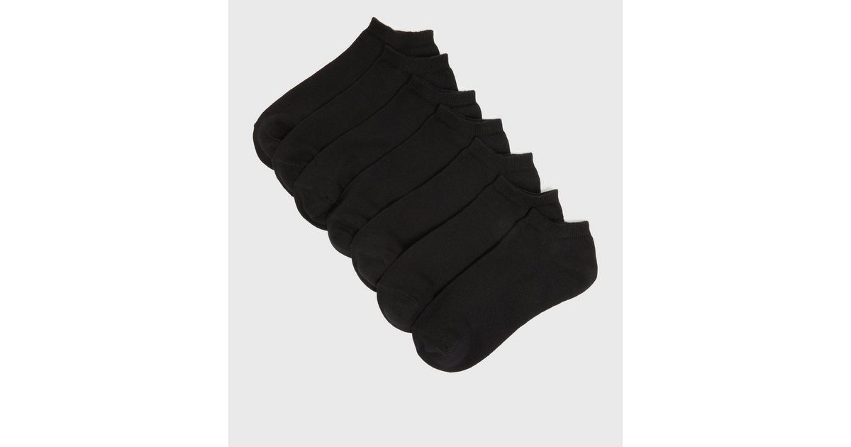 7 Pack Black Trainer Socks | New Look