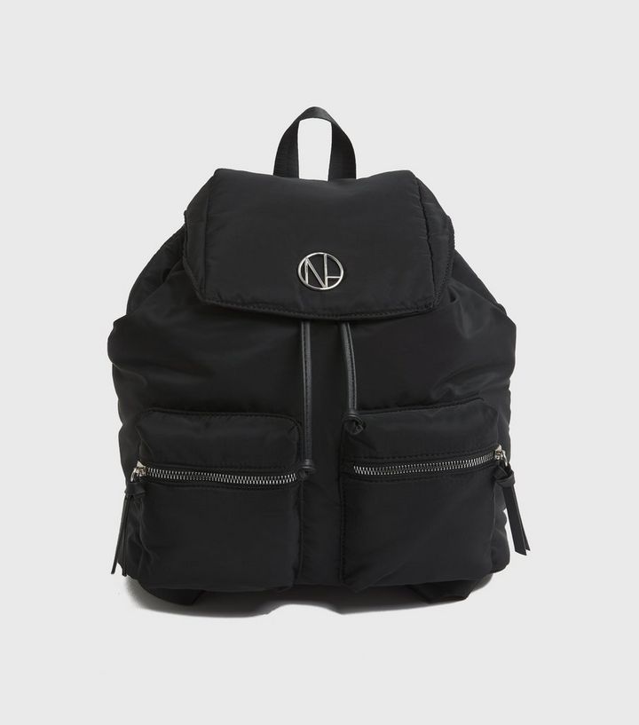 Black Leather-Look NL Logo Backpack New Look | atelier-yuwa.ciao.jp