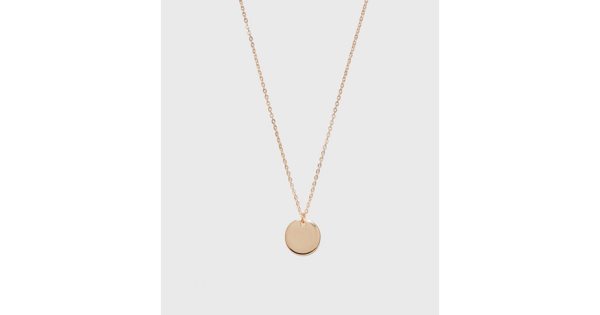 Gold Disc Pendant Chain Necklace | New Look