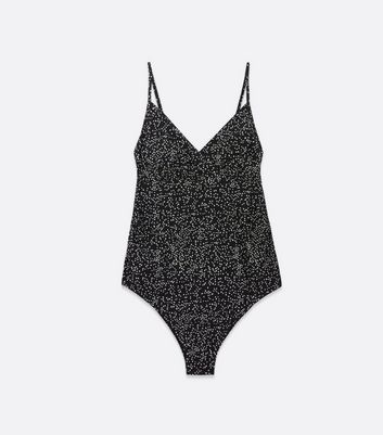 Maternity Black Spot Wrap Swimsuit | New Look