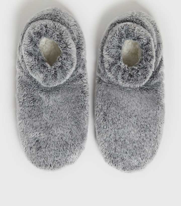 Grey Fluffy Boot Socks | New Look