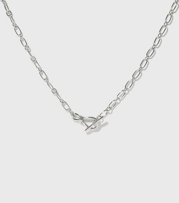 Silver T Bar Chain Necklace | New Look