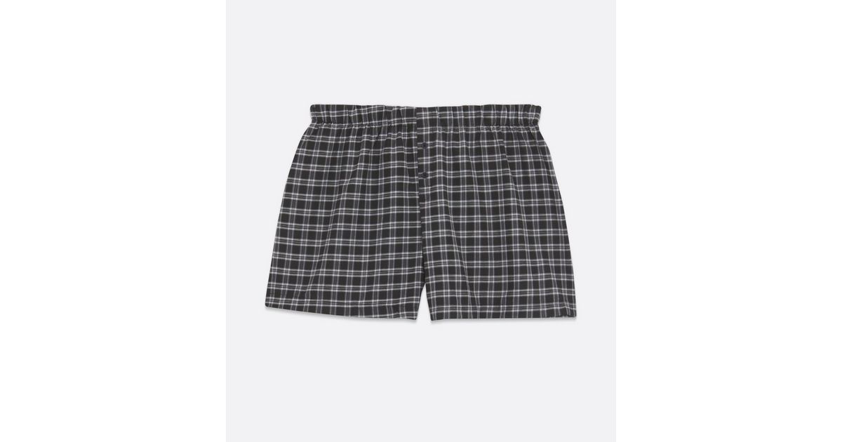 Black Check Boxers | New Look