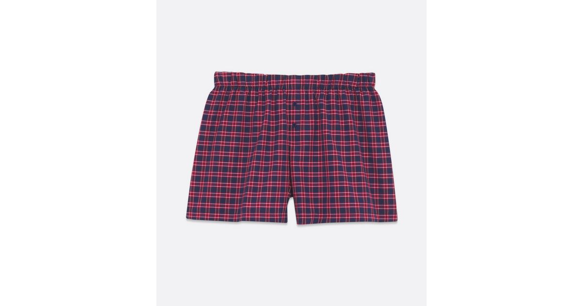 Blue Check Boxers | New Look