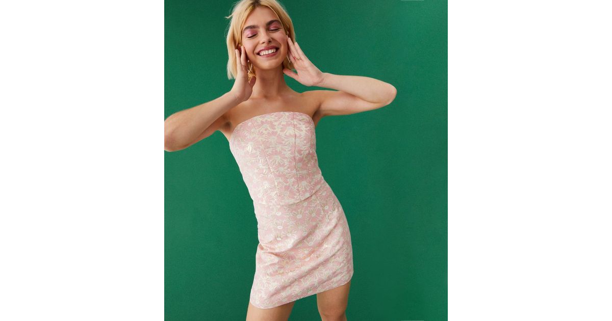 Too Cute Pink Floral Bandeau Top | New Look