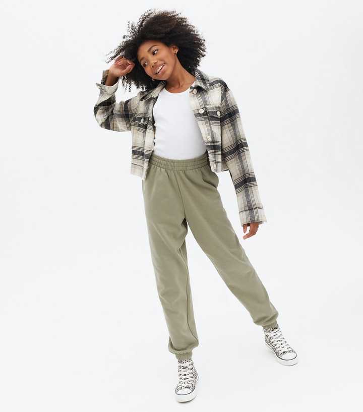 Girls Khaki High Waist Cuffed Joggers | New Look