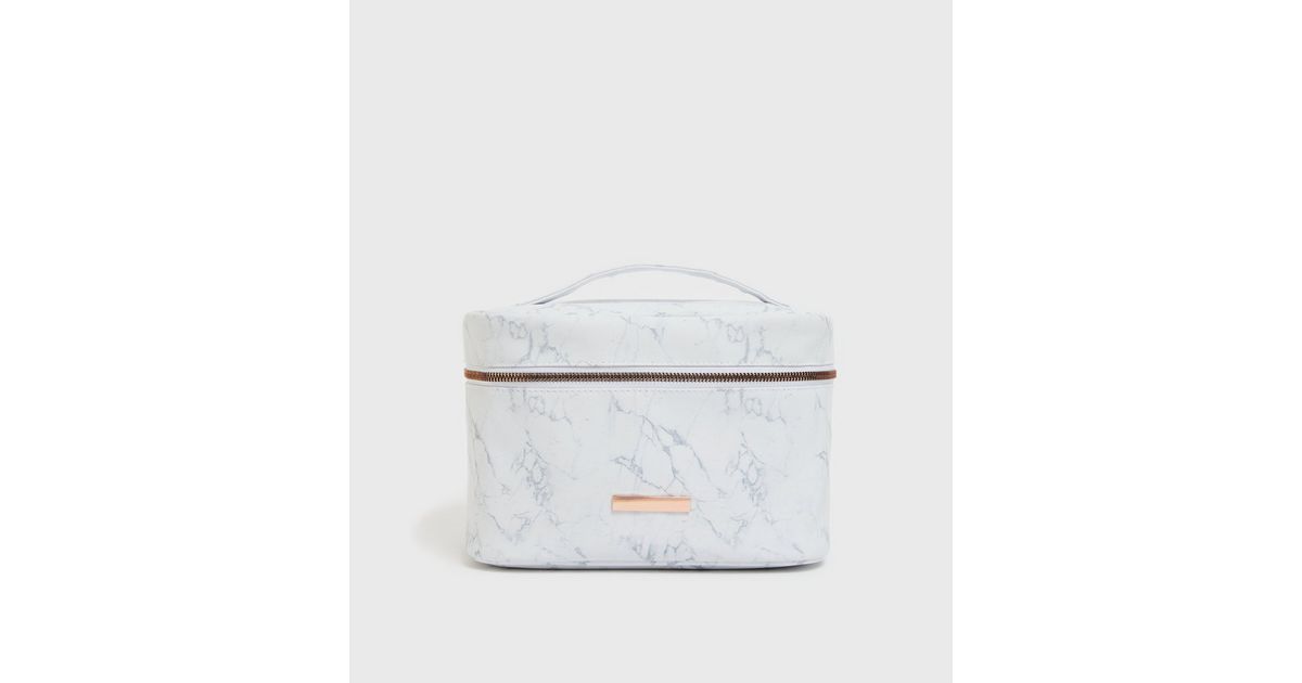 White Marble Makeup Bag | New Look