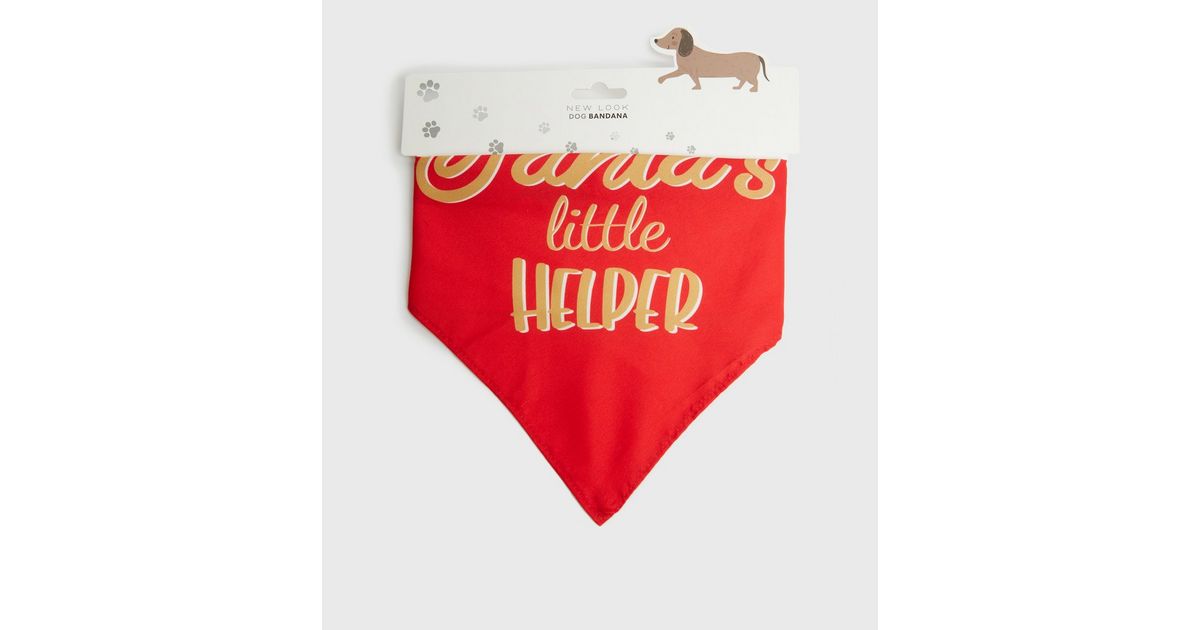 Red Santas Little Helper Logo Dog Bandana | New Look