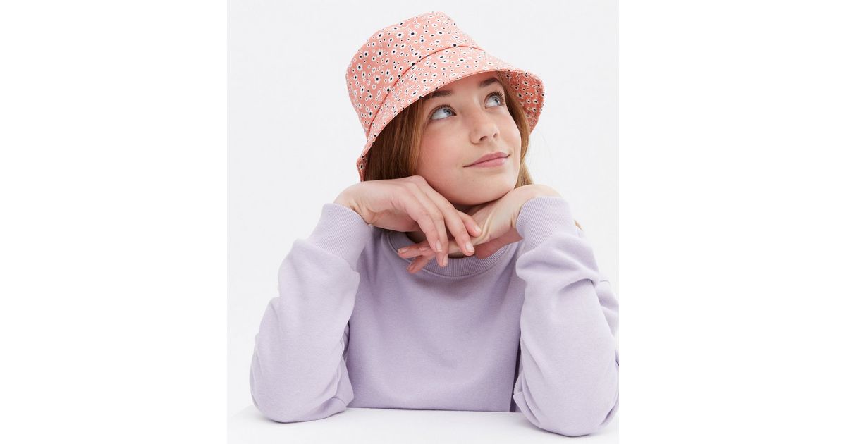 Girls Pink Floral Bucket Hat | New Look