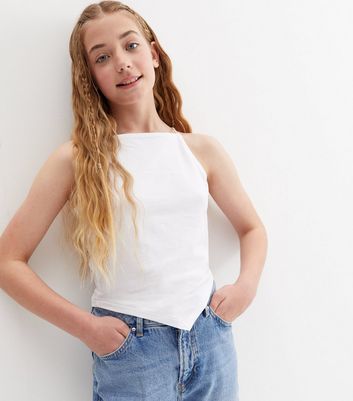 Girls White Hanky Hem Cami | New Look