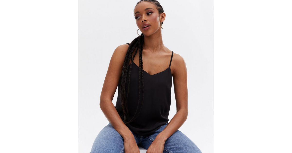 Black Strappy Back Cami | New Look