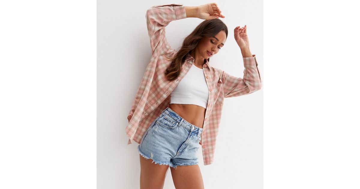 Pink Check Long Sleeve Shirt | New Look