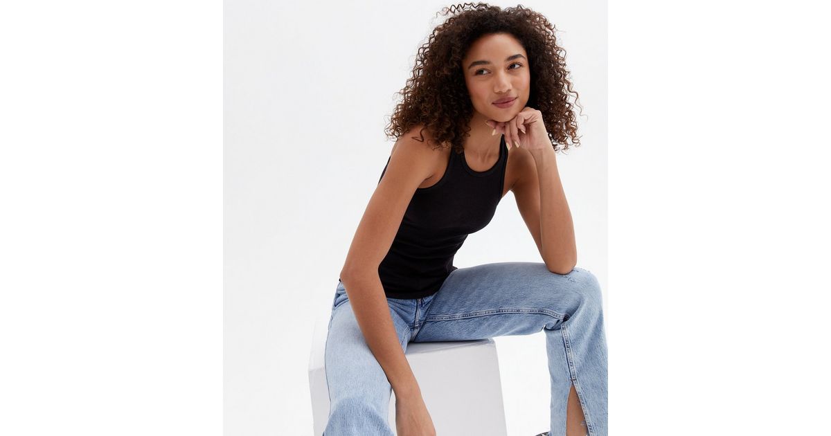 Black Jersey Racer Vest | New Look