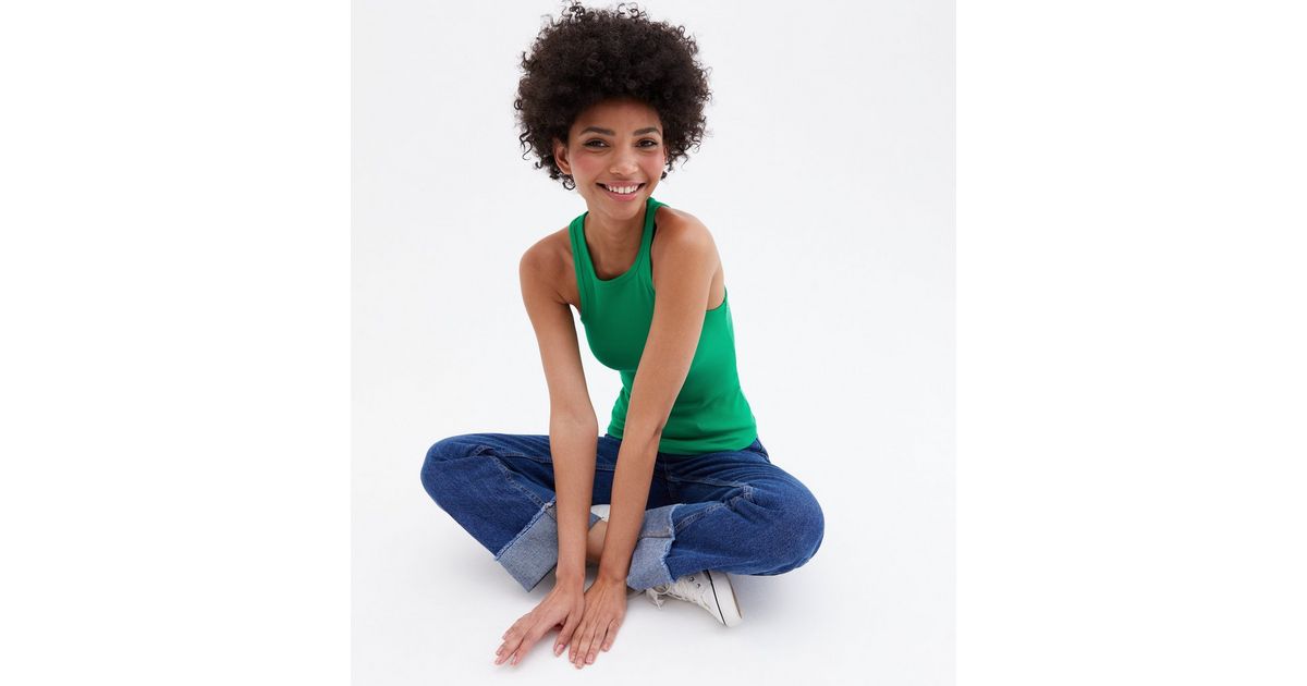 Green Jersey Racer Vest | New Look