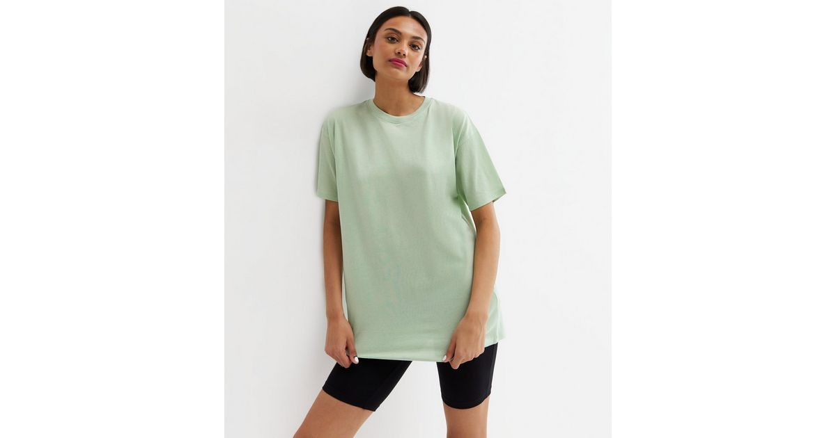 Olive Crew Neck Oversized T-Shirt | New Look