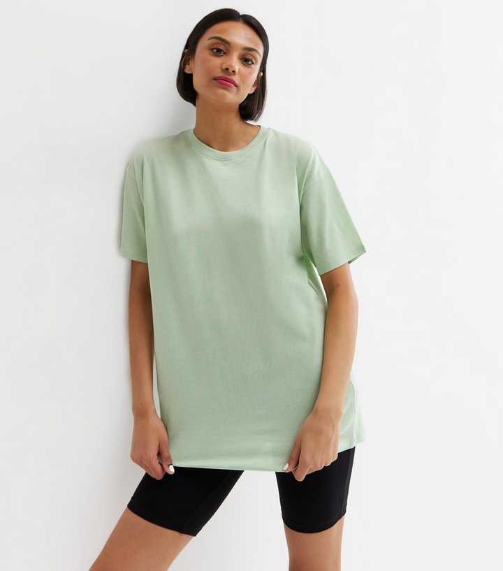 Olive Crew Neck Oversized T-Shirt | New Look